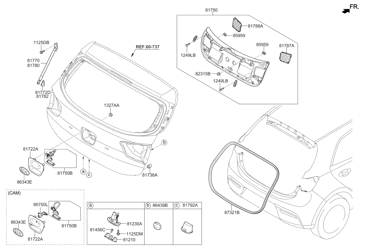 87370A9000 - Genuine Kia GARNISH ASSEMBLY-"D" PILLAR