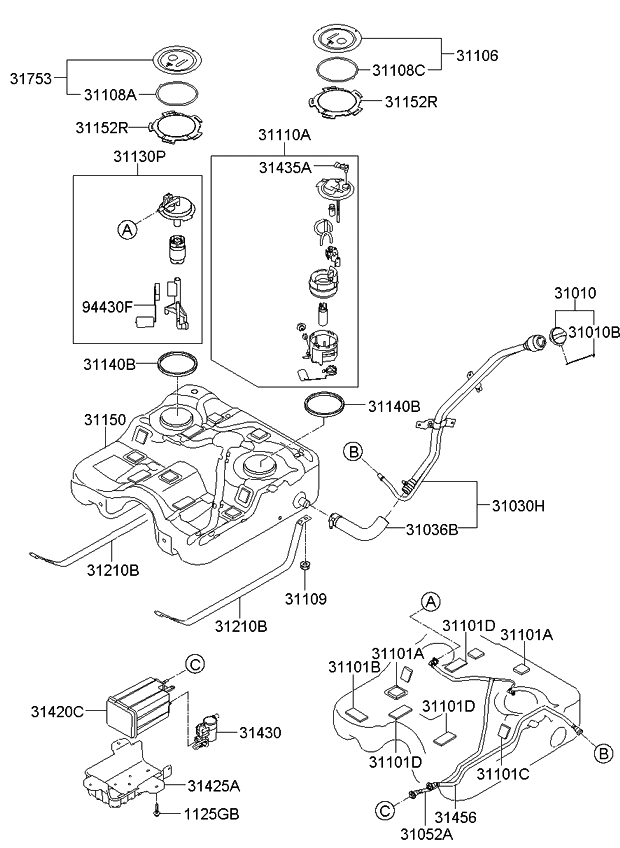 815902T000 - Genuine Kia OPENER ASSEMBLY-FUEL FILLER