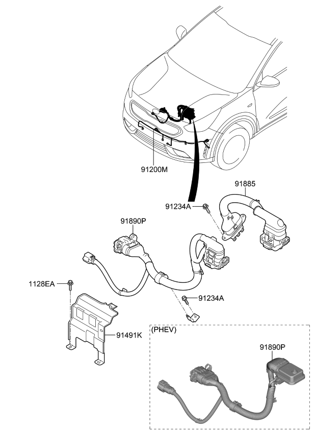 91895G5010 Genuine Kia Wiring Assembly-Power Cable