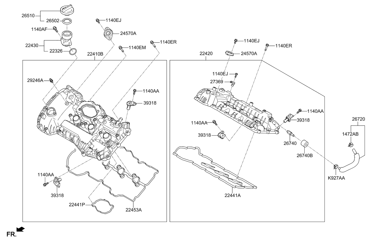 292463C000 Genuine Kia Bolt-Engine Cover Mounting