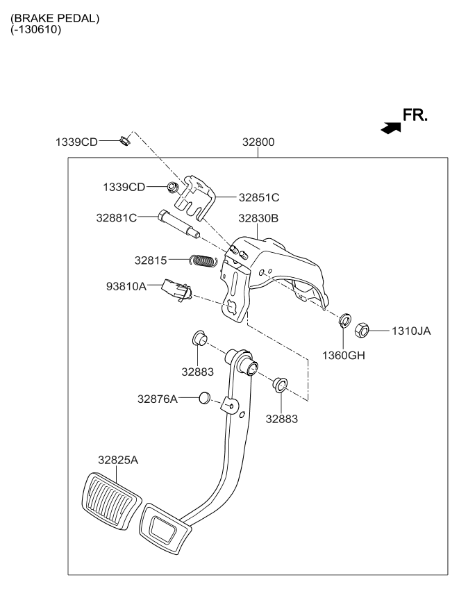 328002T700 Genuine Kia Pedal Assembly-Brake & C
