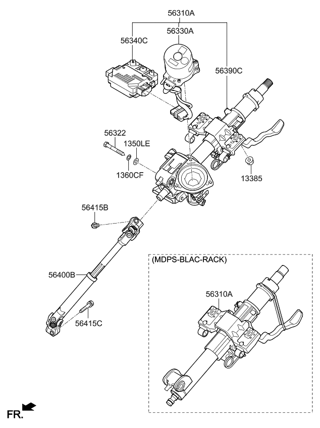 56340C5000 Genuine Kia Controller Assembly-Mdps