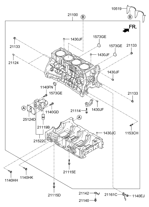 211403C701 Genuine Kia Jet Assembly-Oil