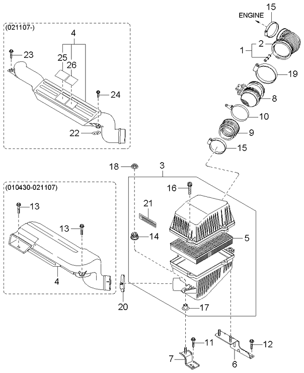 2810039450 Genuine Kia Sensor-Air Flow