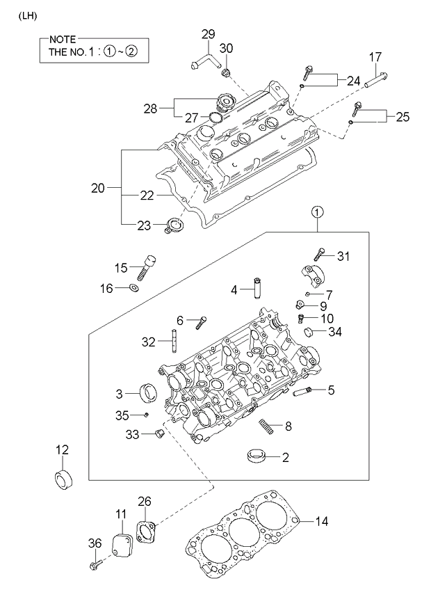 2210039000 Genuine Kia Cylinder Head Assembly