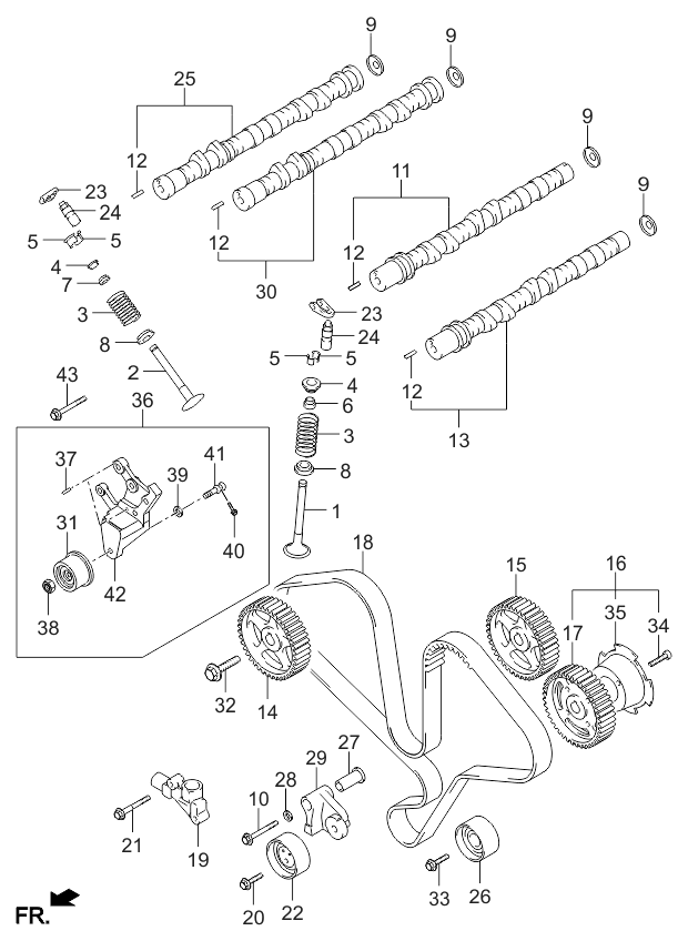 2490035700 Genuine Kia CAMSHAFT-Intake RH