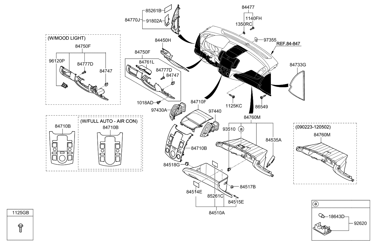 847401M700WK Genuine Kia Panel Assembly-Center Facia