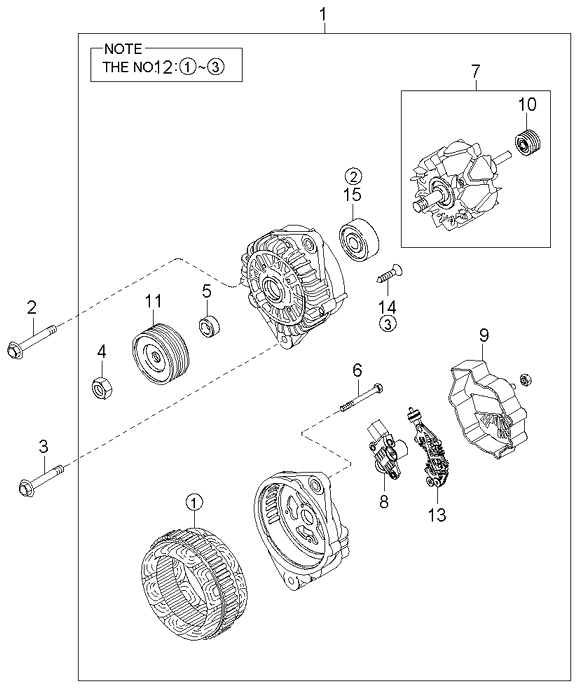 3736039430 Genuine Kia Rectifier Assembly-Generator