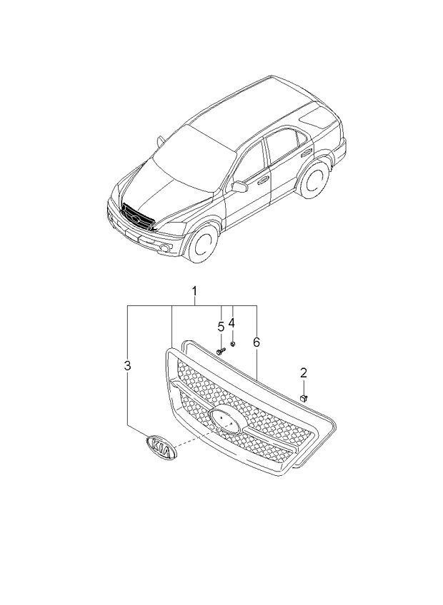 863503E040 Genuine Kia Radiator Grille Assembly