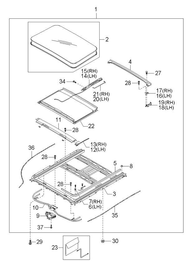 Kia Sunroof Diagrams