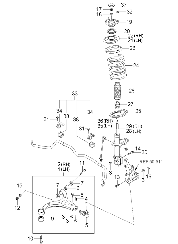 548304D000 - Genuine Kia LINK ASSEMBLY-FRONT STABILIZER