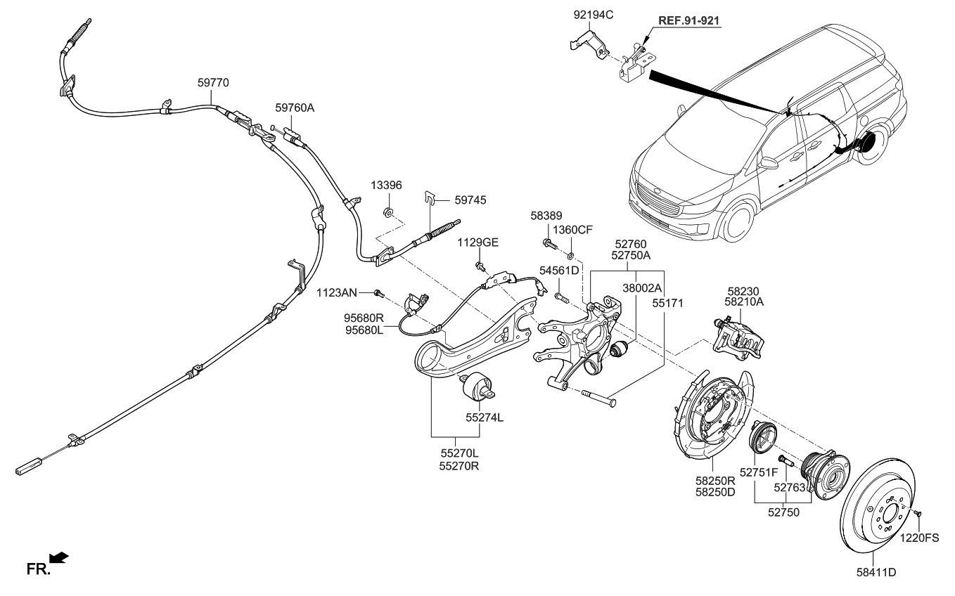 55270A9100 - Genuine Kia ARM ASSEMBLY-REAR TRAILING