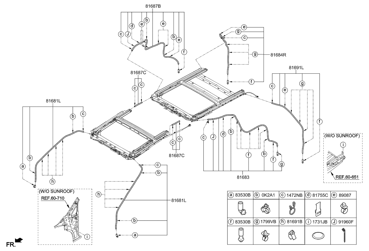 81693A9000 Genuine Kia Clip-SUNROOF Drain H