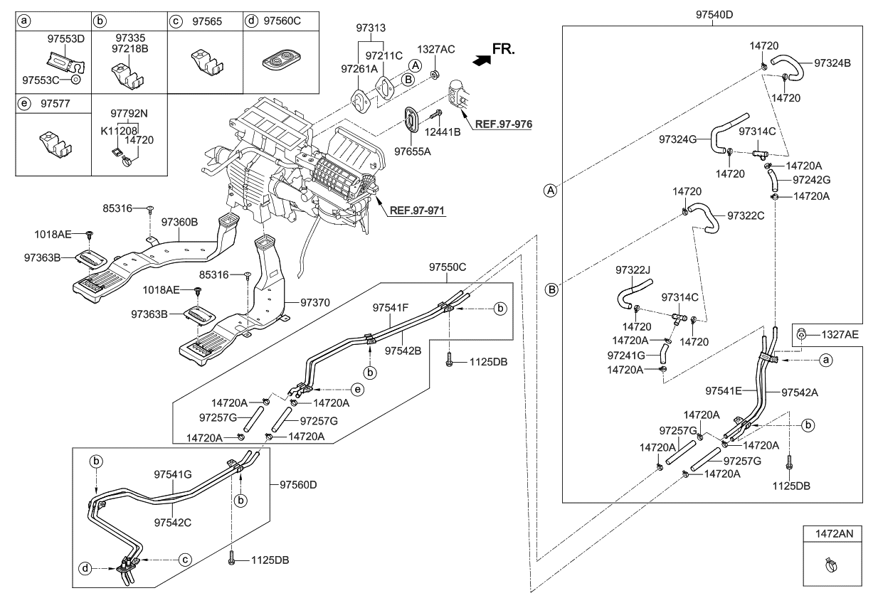 975544D000 Genuine Kia Bracket-Rear Heater Pipe