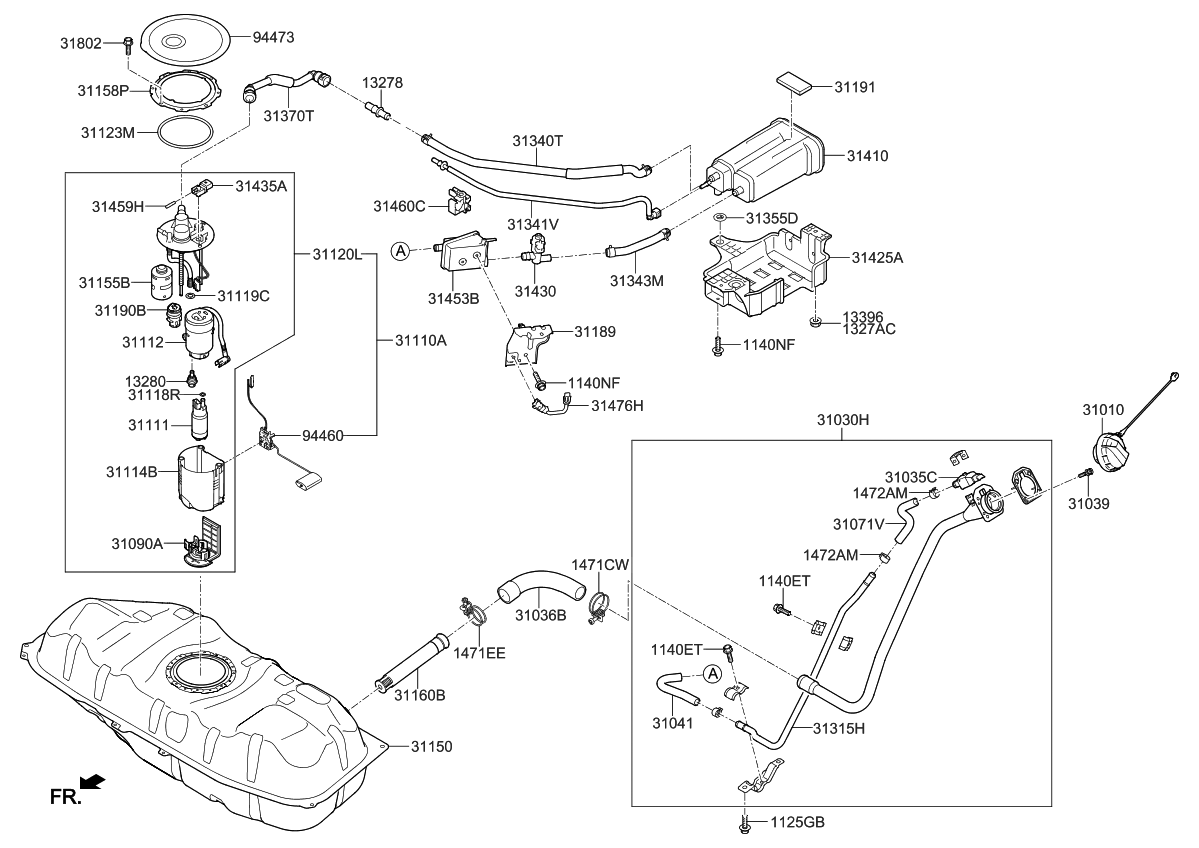 31460B2000 Genuine Kia Connector Assembly-VENTILATOR