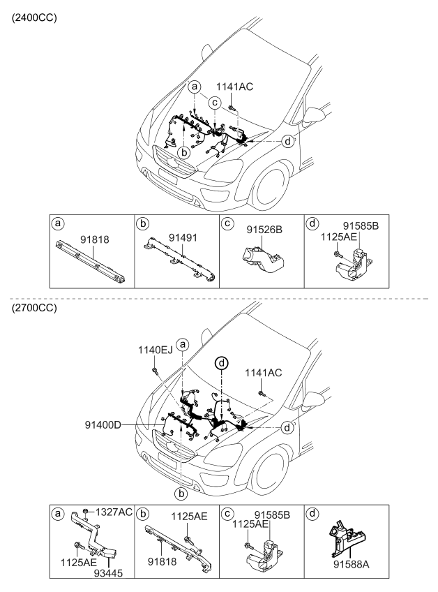 914001D341 Genuine Kia Wiring Assembly-Control