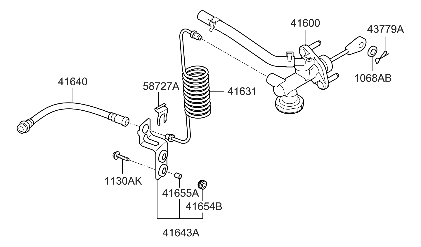 416431J100 Genuine Kia Bracket-Clutch Tube