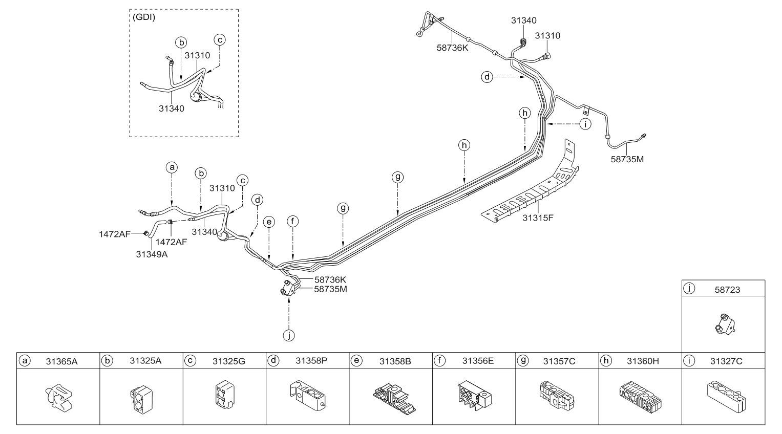 313102K351 Genuine Kia Tube-Fuel Feed