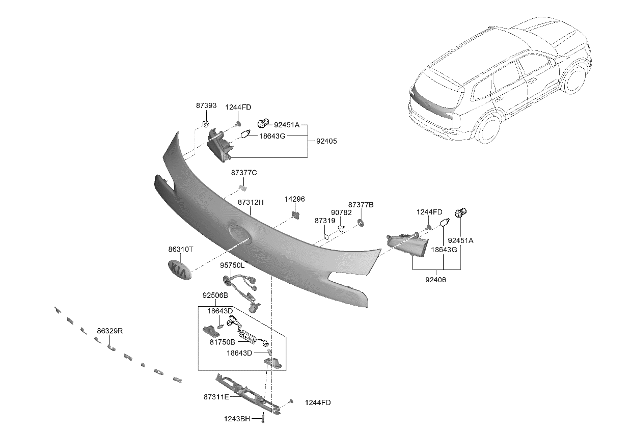 2020 Kia Telluride Back Panel Moulding - Kia Parts Now