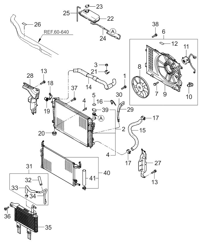 253861F250 Genuine Kia Motor-Radiator Cooling