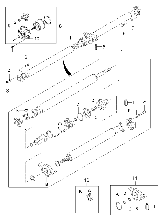 495752E000 Genuine Kia Repair Kit-Center Bearing