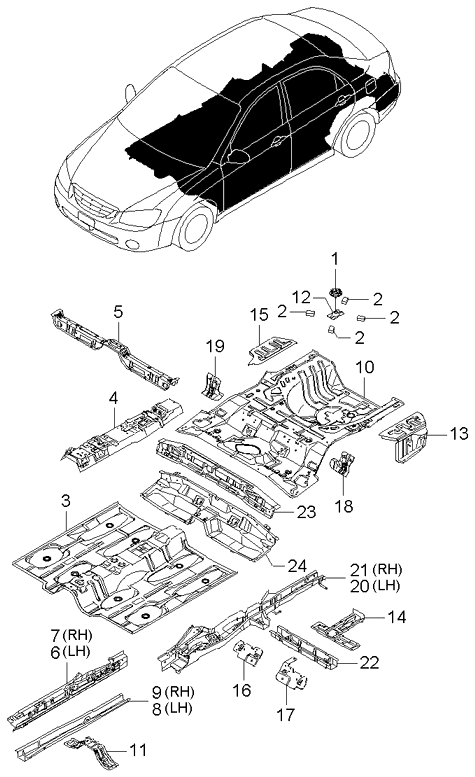 658112F000 Genuine Kia Extension Assembly-Rear Floor Front