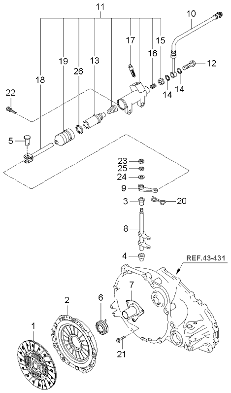 4172239000 Genuine Kia Push Rod Assembly