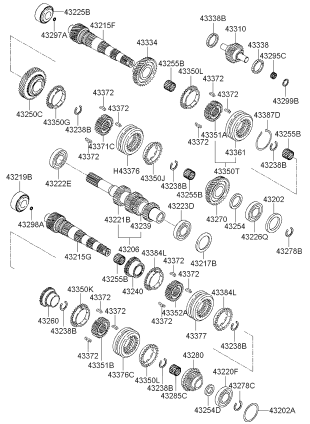 4321524313 Genuine Kia Shaft-Output,1ST
