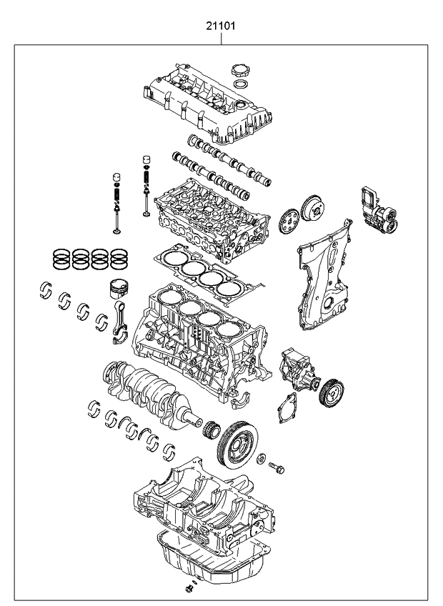 118X12GH00A Genuine Kia Engine Assembly-Sub