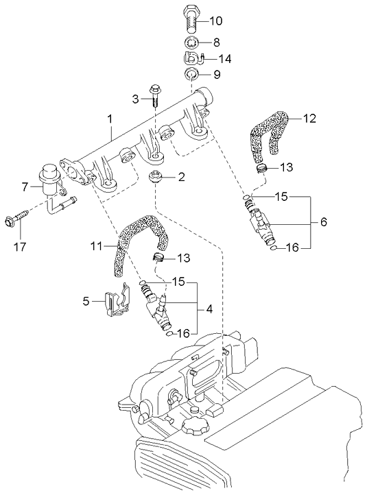 0K01D13250 Genuine Kia Injector Assembly-Fuel