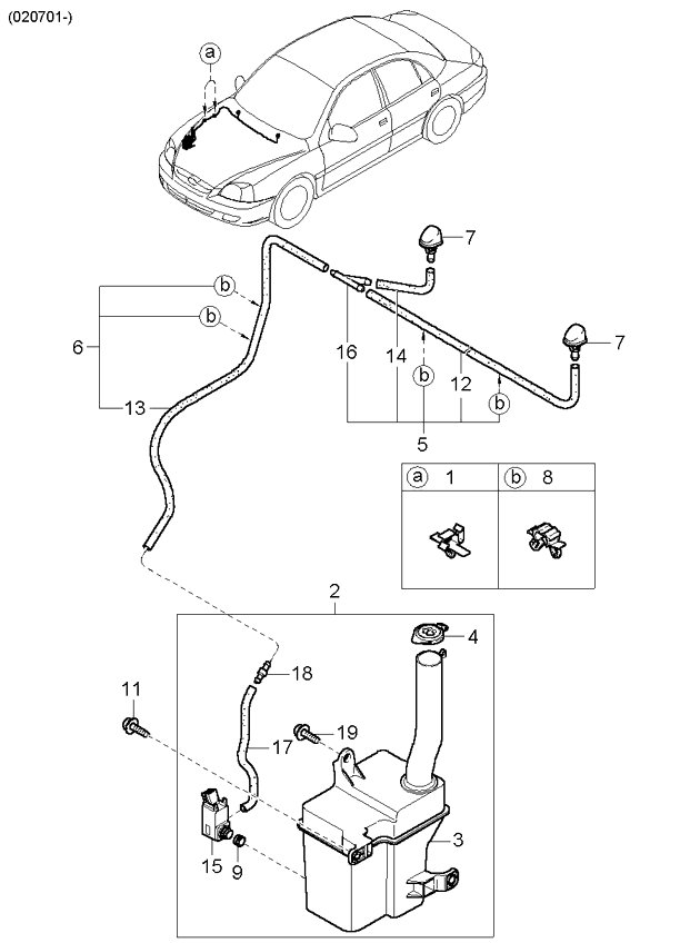 98620FD000 Genuine Kia Windshield Washer Reservoir Assembly