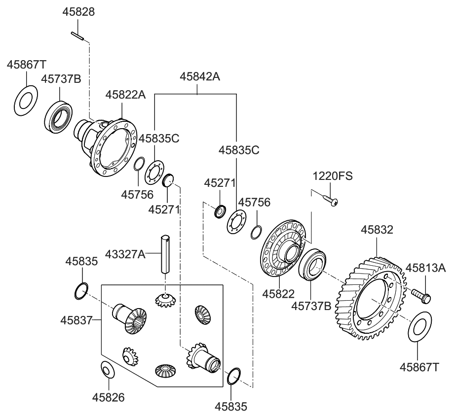 4844323090 Genuine Kia Spacer-Differential Gear Thrust