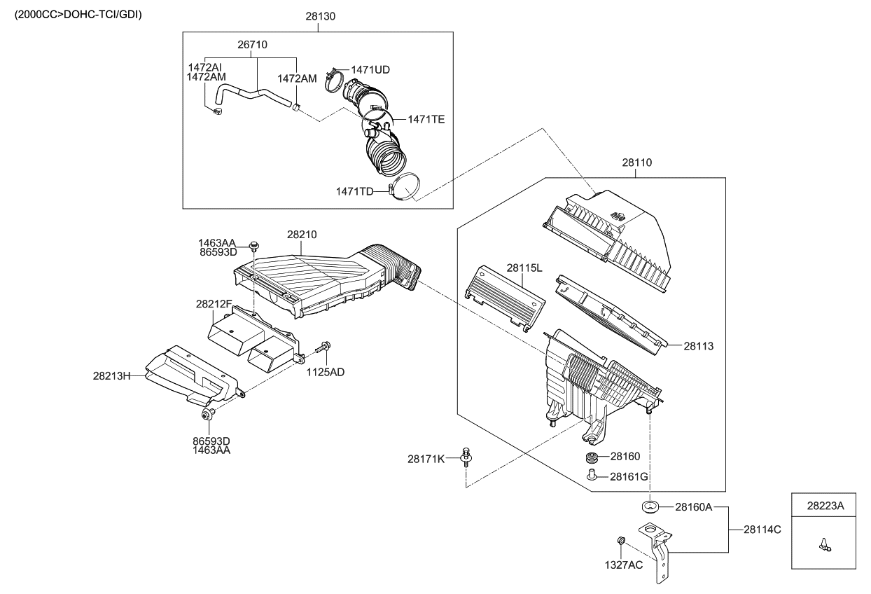 28113D3300 - Genuine Kia FILTER-AIR CLEANER
