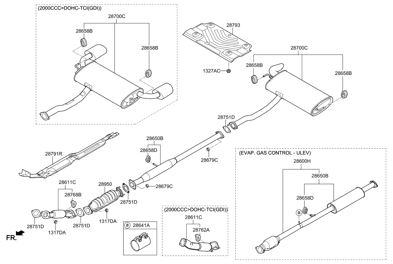 287003W910 - Genuine Kia MUFFLER ASSEMBLY-MAIN