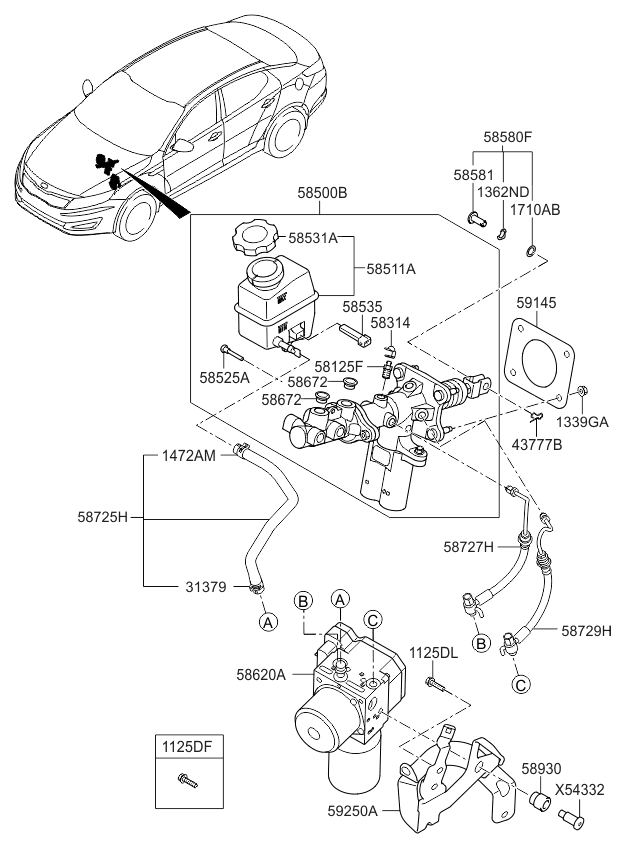 586204U001 Genuine Kia Hydraulic Unit Assembly