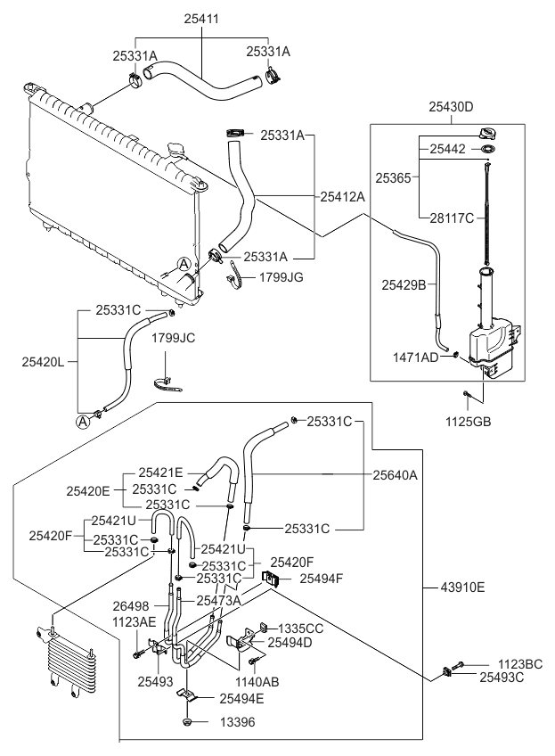 254763F200 Genuine Kia Tube-Return