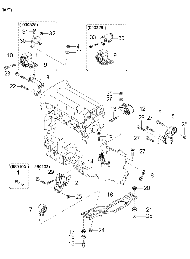 0K2A639040C Genuine Kia Engine Mounting Rubber, No.1