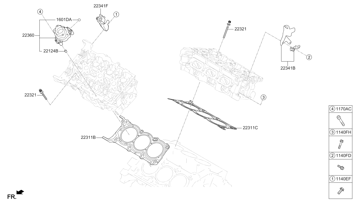 223113L100 Genuine Kia Gasket-Cylinder Head