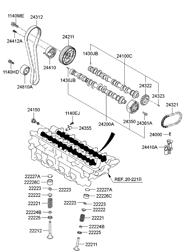 243602B000 Genuine Kia Bolt-Washer Assembly