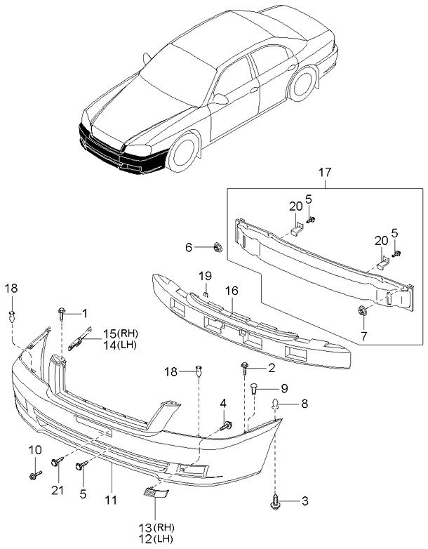 865543C200 Genuine Kia Cap-Front Bumper Fog Lamp