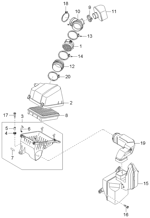 282203F110 Genuine Kia Duct Assembly-Extension