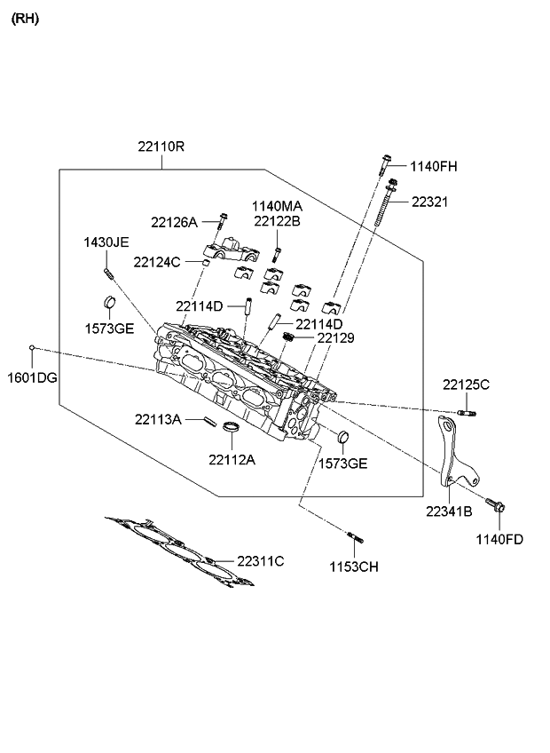 223403C160 Genuine Kia Hanger-Engine,RH