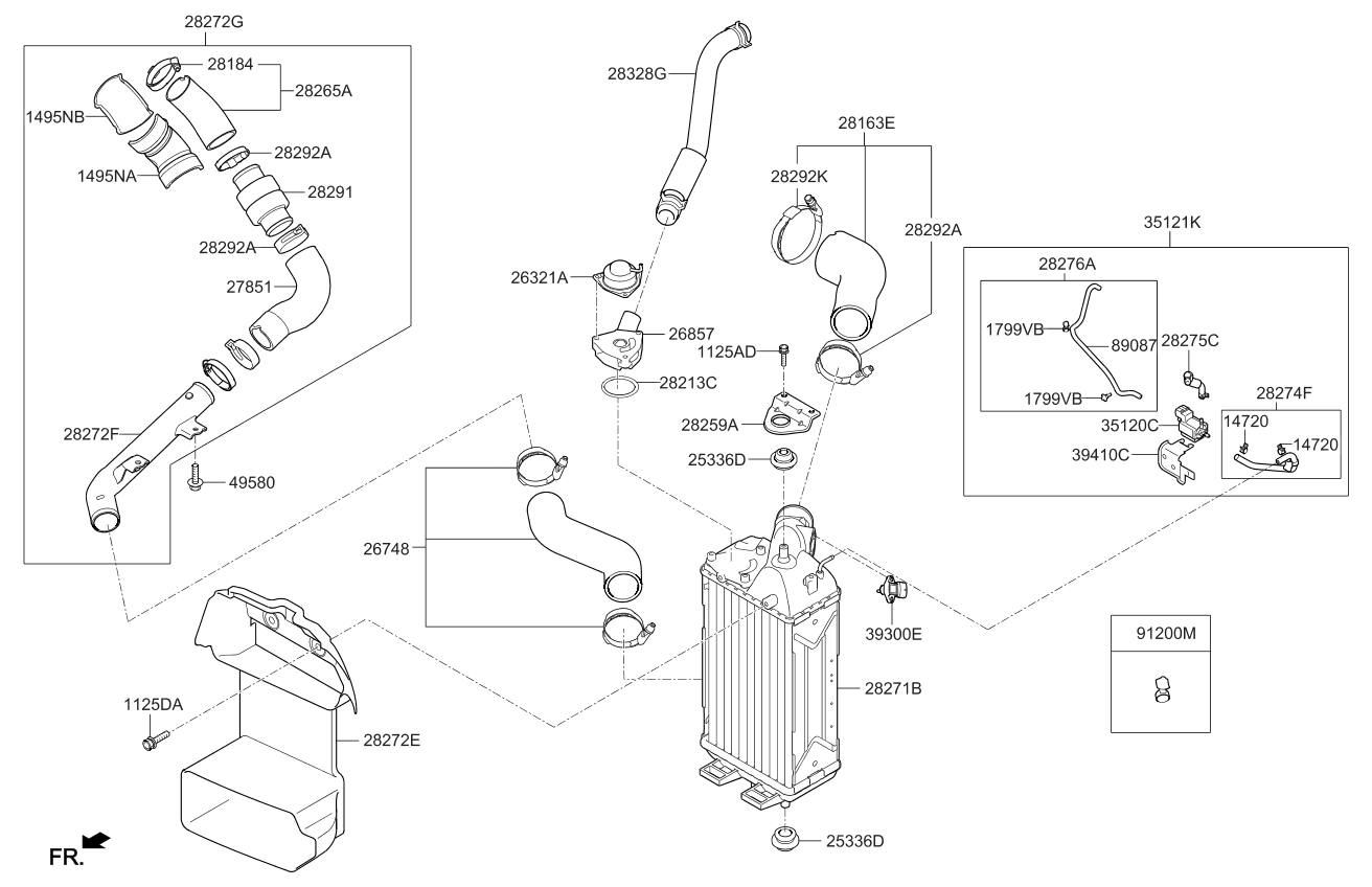 282742B820 Genuine Kia Hose Assembly A-RECIRCUL