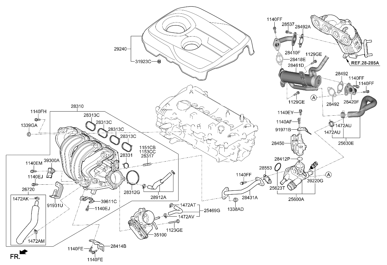 289122E610 Genuine Kia Hose-Pcsv