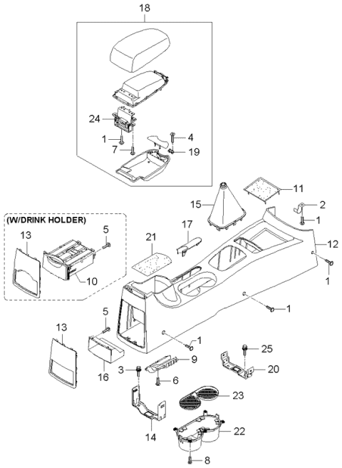 846402F000 Genuine Kia Boot Assembly-Shift LEVE