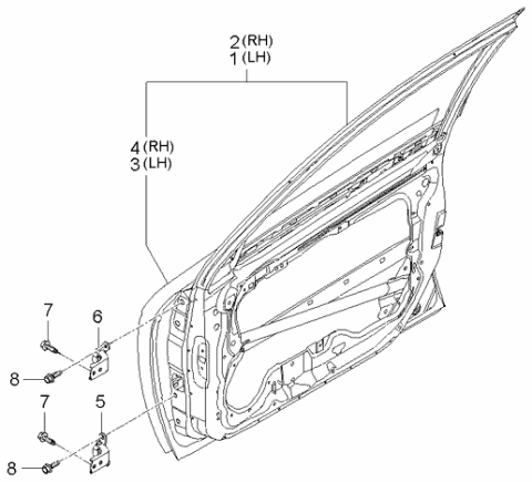793102F000 Genuine Kia Hinge Assembly-Door Upper LH