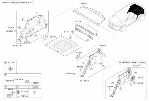 85710G5200WK Genuine Kia Mat Assembly-Luggage Cover