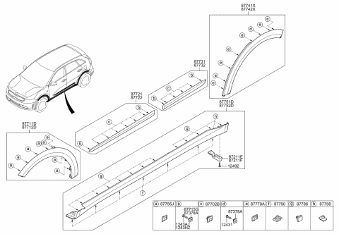 877582S000 Genuine Kia Clip-Side SILL MOULDING