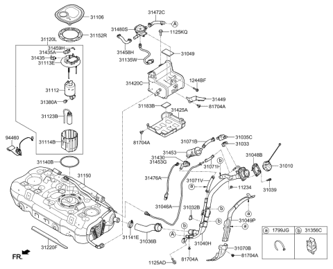 311150W000 Genuine Kia Packing-Fuel Pump