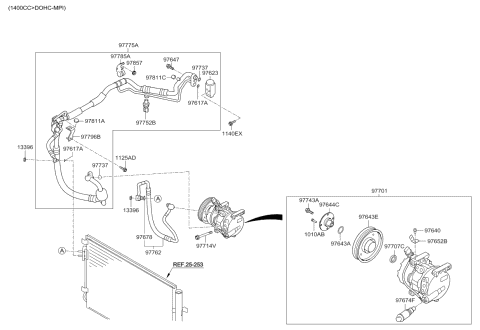 Air Condition System-Cooler Line - 2016 Kia Rio